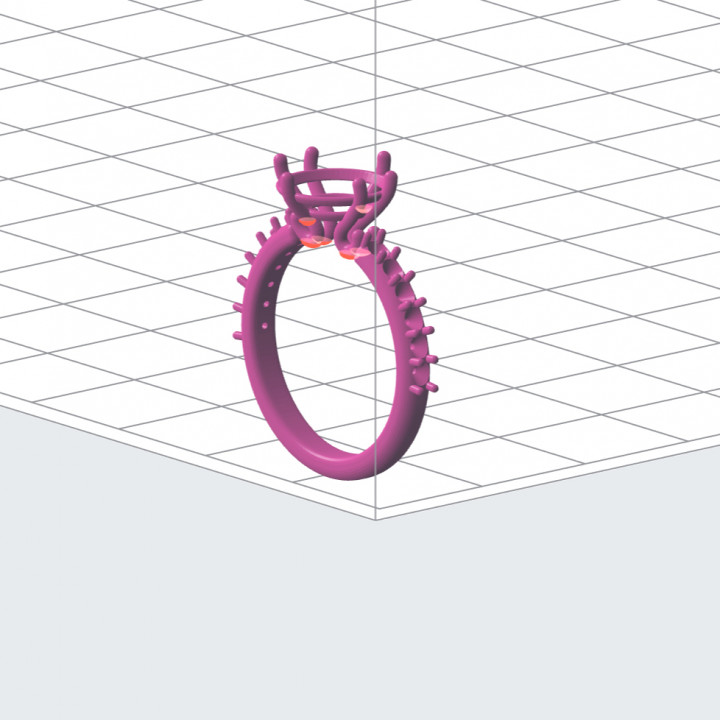 3D Printable Diamond Ring by Roberto Ugarte