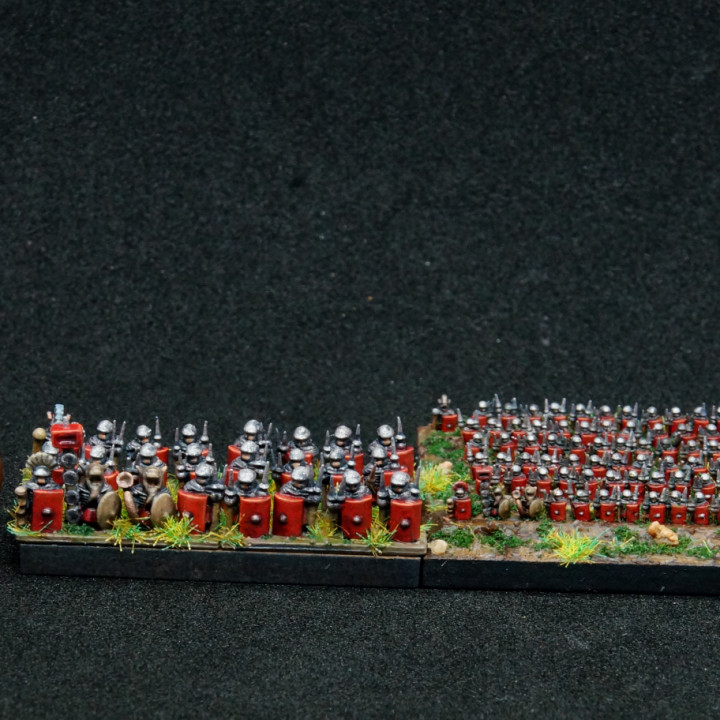 3D Printable Microscale Roman Empire Legionaries (6mm and 3mm) by Xavier L.