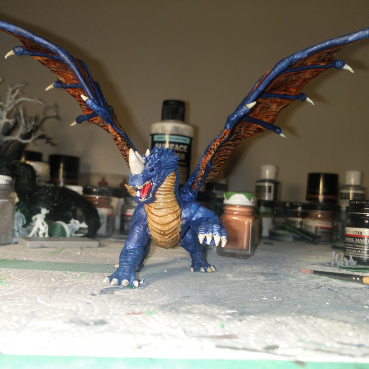 3D Print of Adult Lightning Dragon / Classic Desert Encounter / Blue ...