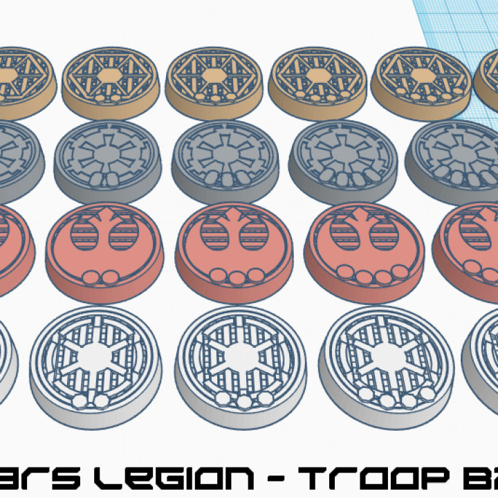 3D Printable Legion - Mini Bases for all Factions by brander roullett