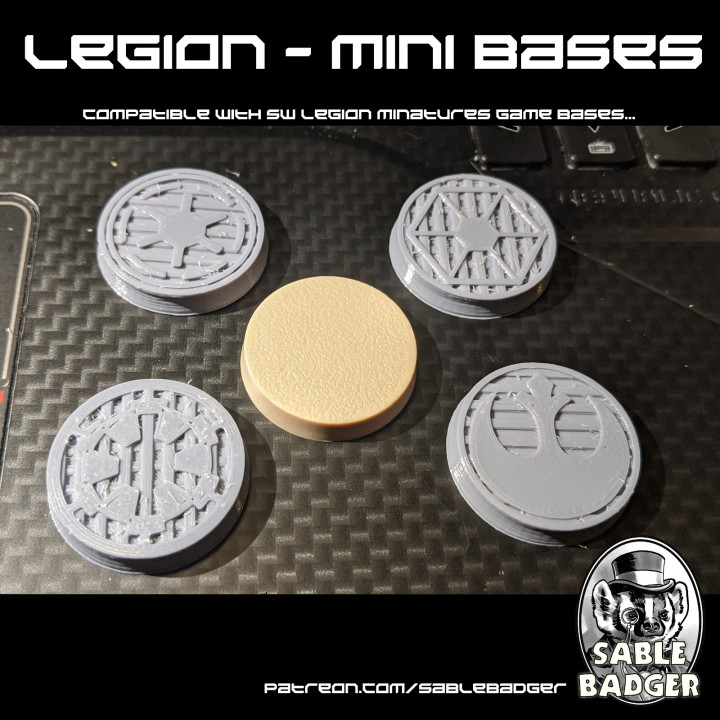 3D Printable Legion - Mini Bases for all Factions by brander roullett
