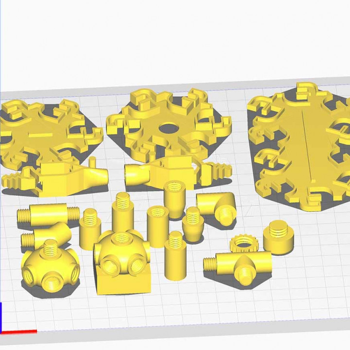 3D Printable Joint (double ball joint) and support system by Simone