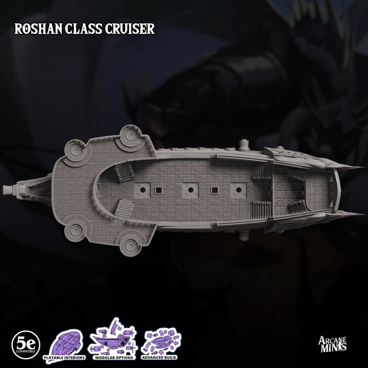 3D Printable Airship - Roshan Class Cruiser by Sordane Publishing