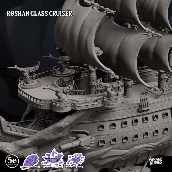 3D Printable Airship - Roshan Class Cruiser by Sordane Publishing