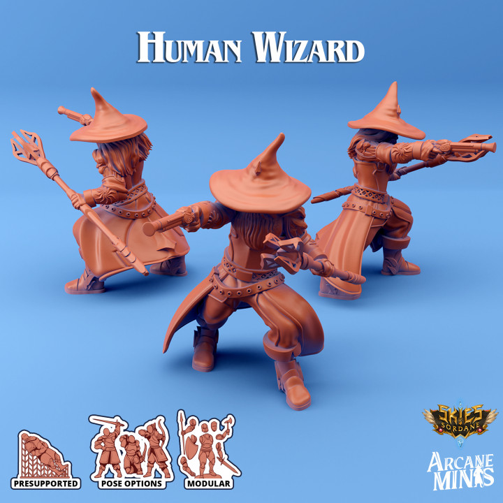 3D Printable Human Wizard - Artificer Guilds by Sordane Publishing