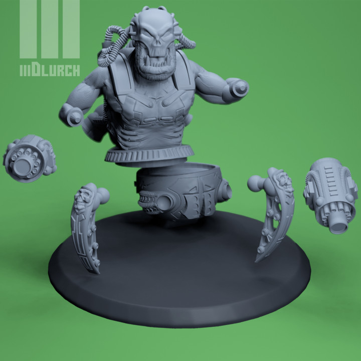3D Printable Cyborg Skull Tank by Emanuel Vogt