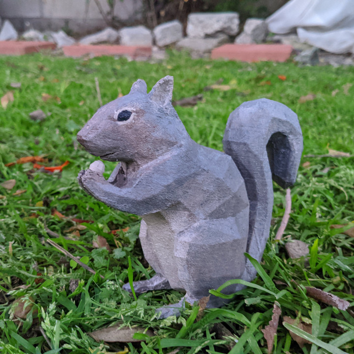 3D Printable Low Poly Squirrel by Patrick R.