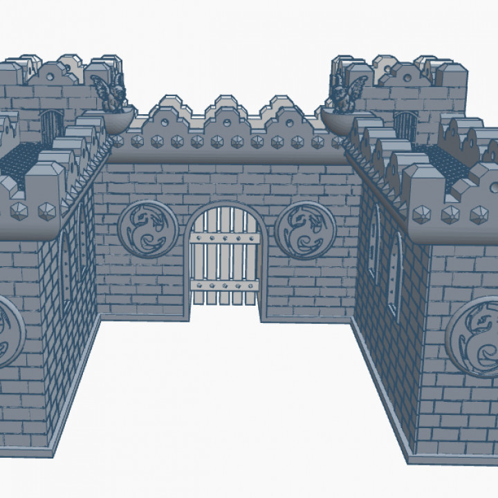 3D Printable Castle entrance, walls and towers by Dottor Sconto