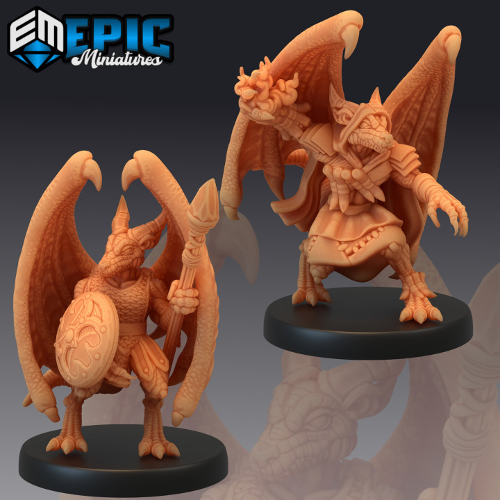 3D Printable Winged Kobold Set / Dragon Servant / Flying Dragonkin ...