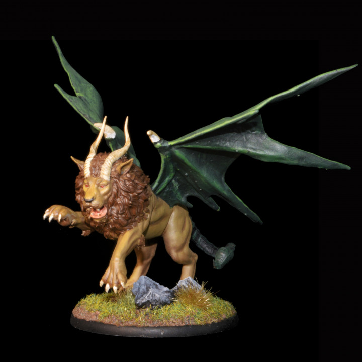 3D Print of Manticore Attacking / Mythical Desert Creature / Winged ...