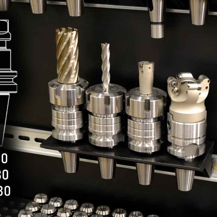 3D Printable DIN-Rail Storage | BT30 SK30 ISO30 Toolholders (strong) by ...