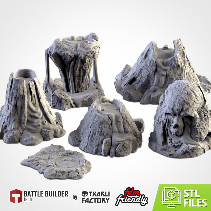 3D Printable VOLCANIC TERRAIN by Txarli Factory