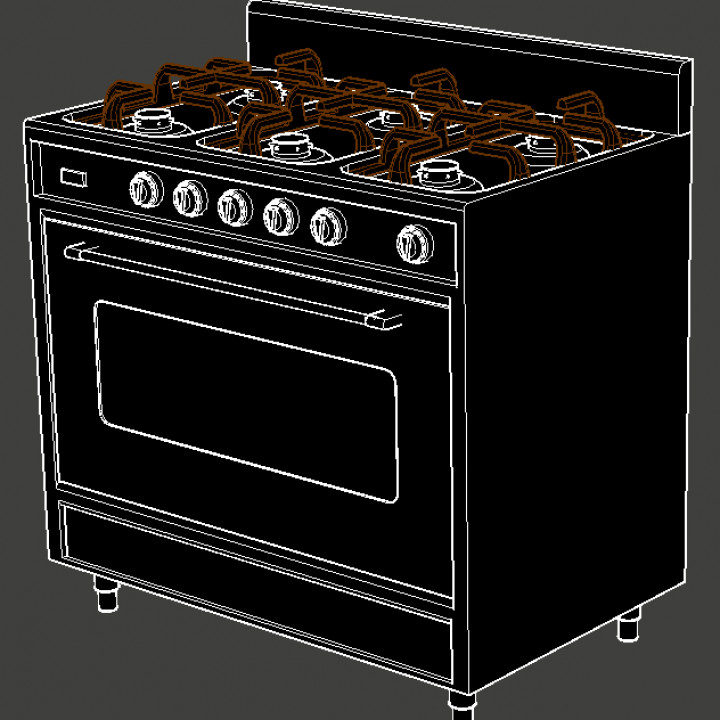 3D Printable Realist Stove with oven by Muñiz Pulido Carlos Alberto