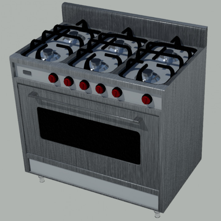 3D Printable Realist Stove with oven by Muñiz Pulido Carlos Alberto
