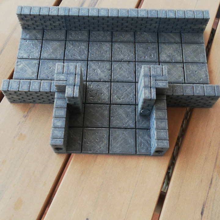 3D Printable Dungeon T-Junction by Phillip Hackett