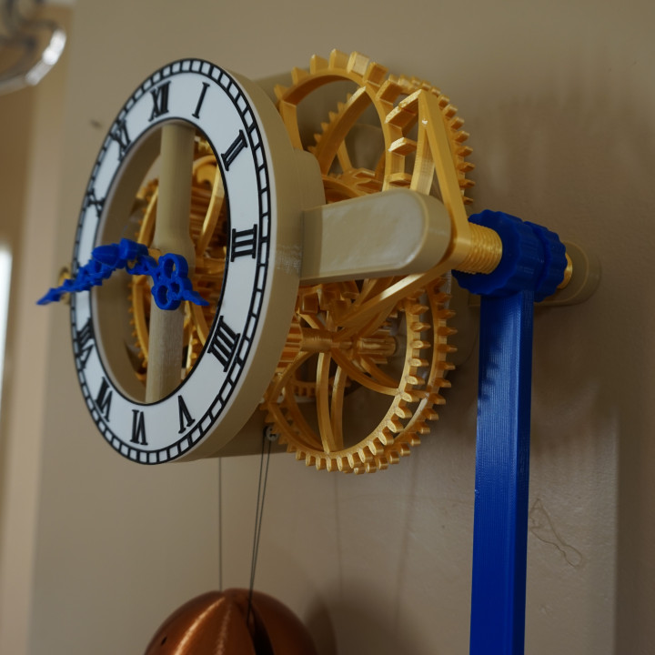 3D Printable 32 Day Clock Easy Build by Steve Peterson