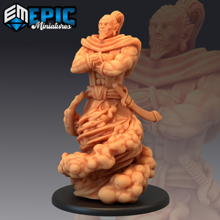 3D Printable Djinni Summoning / Air Elemental Genie / Oriental Djinn ...