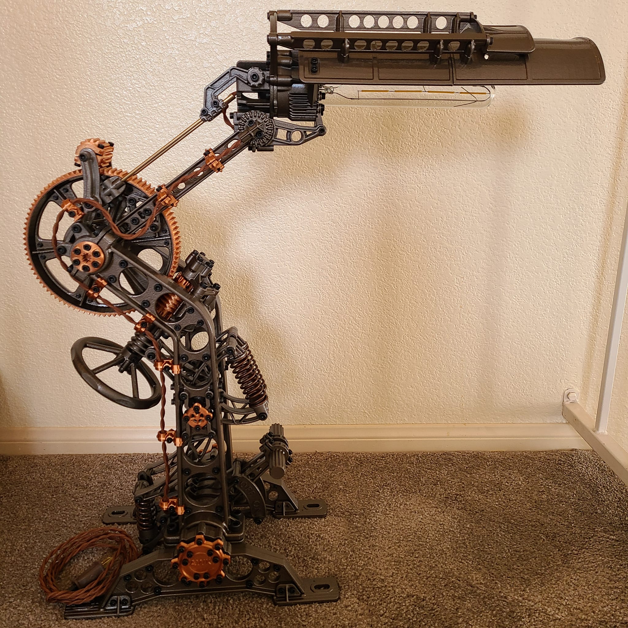 3D Printable Steampunk Style Lamp by Tomasz
