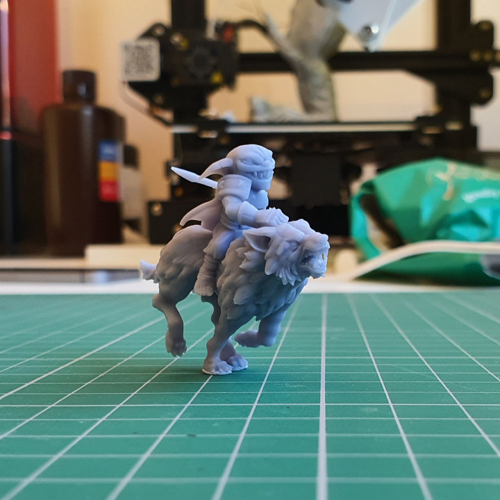 3D Printable Wolf Mounted Goblins (Archer and Ranger) by Bite the Bullet