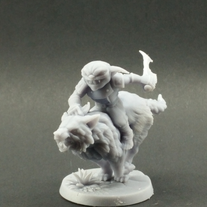 3D Printable Wolf Mounted Goblins (Archer and Ranger) by Bite the Bullet