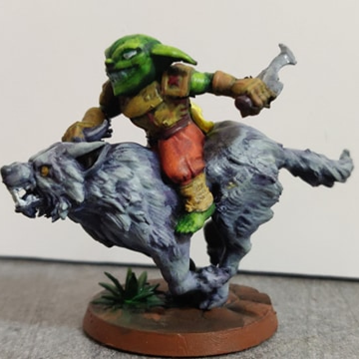 3D Printable Wolf Mounted Goblins (Archer and Ranger) by Bite the Bullet