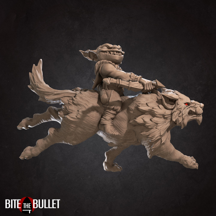 3D Printable Wolf Mounted Goblins (Archer and Ranger) by Bite the Bullet