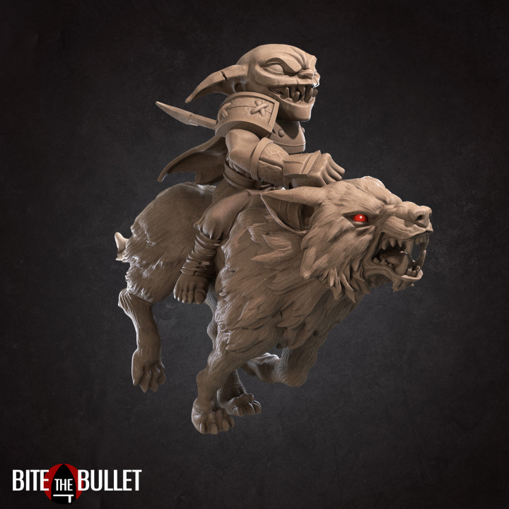 3D Printable Wolf Mounted Goblins (Archer and Ranger) by Bite the Bullet