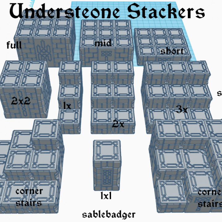 3D Printable Understone Stackers Terrain and Scatter by brander roullett
