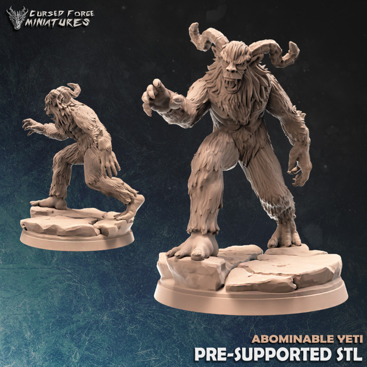 3D Printable Yeti tyke mounted on yeti + yeti pose (supported) by ...