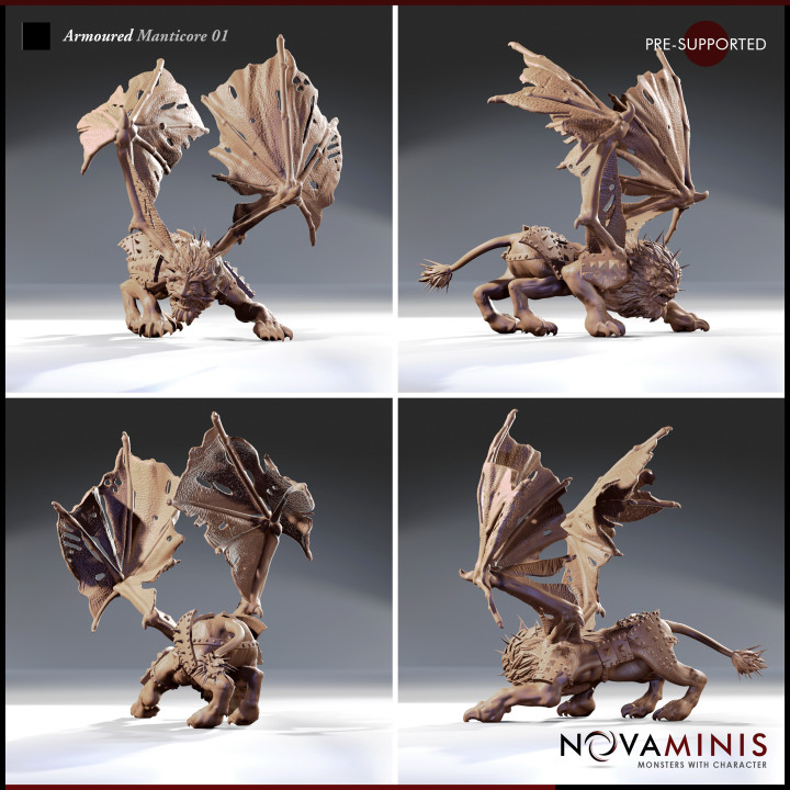 3D Printable Armoured Manticore 01 by NOVAMINIS