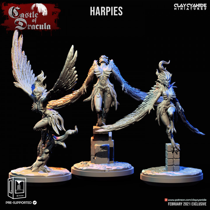 3D Printable Harpies by Clay Cyanide Miniatures