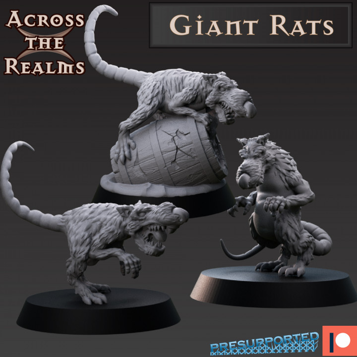3D Printable Giant Rats by Across the Realms