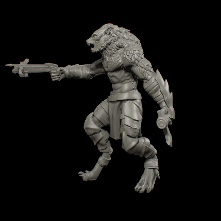 3D Printable Werebears and Werewolves 4 mini set by Jeremy Smith