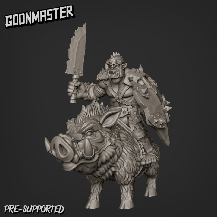3D Printable Orc Boar Rider Bundle by Goon Master