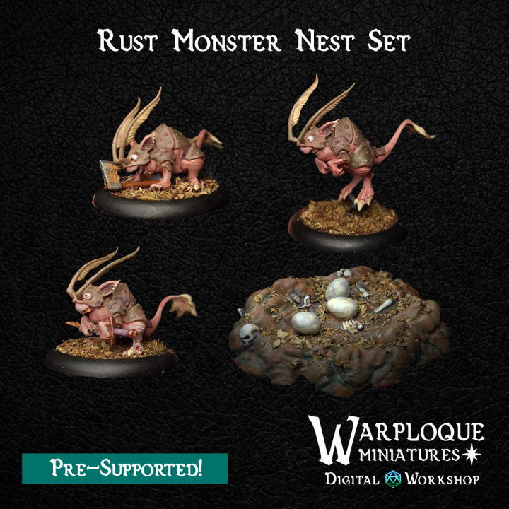 3D Printable Rust Monster Nest Set by Warp Miniatures