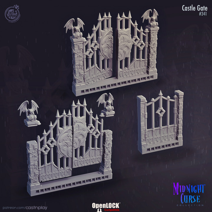 3D Printable Castle Gate (Pre-Supported) by Cast n Play