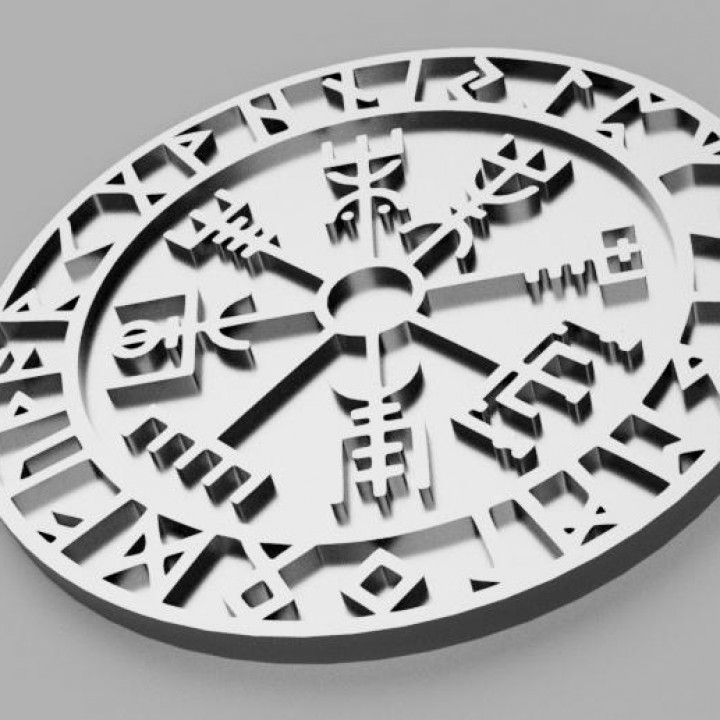 3D Printable Runic Viking Symbol Coaster by James V Smith