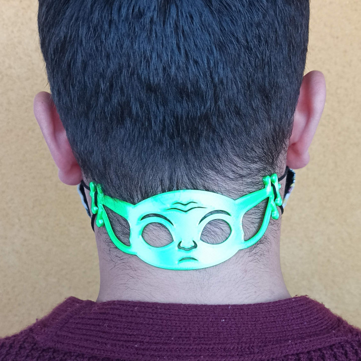 3D Printable Face Mask Holder Baby Yoda (Grogu) - Mandalorian by Marco ...