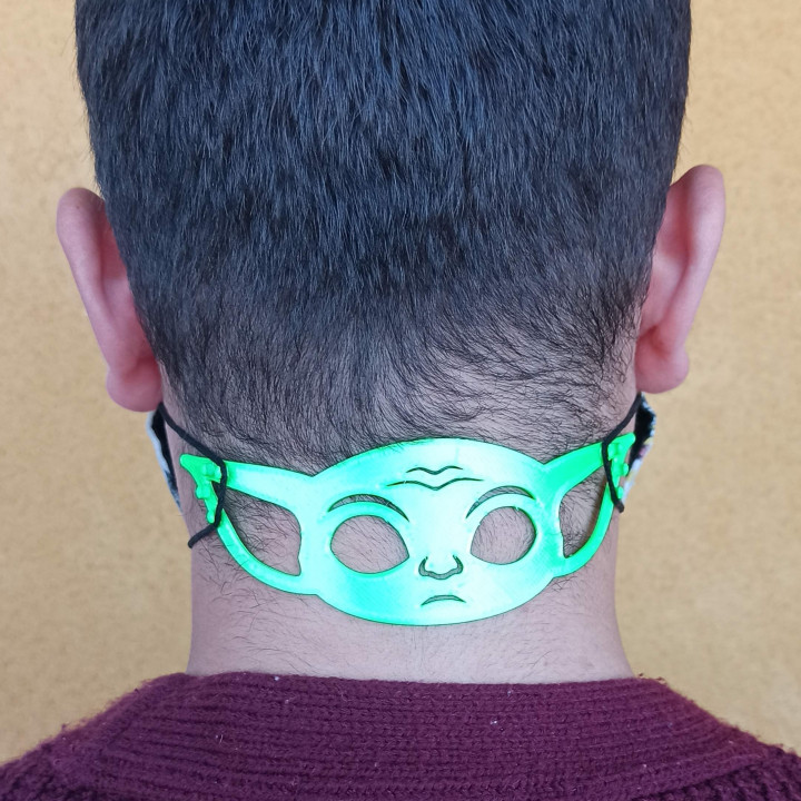 3D Printable Face Mask Holder Baby Yoda (Grogu) V2 - Mandalorian by ...