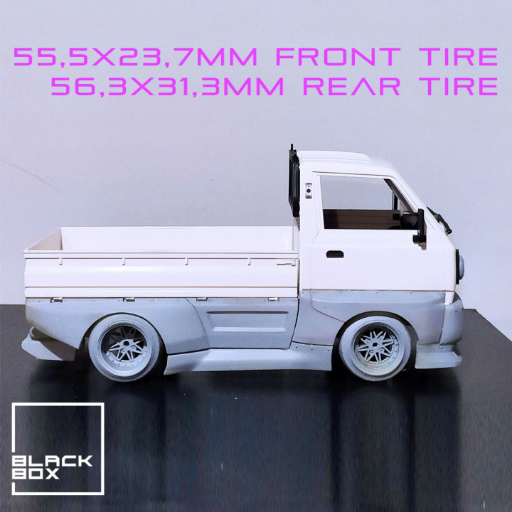 3D Printable WPL D12 RC Complete Bodykit Widebody and WING by black-box ...