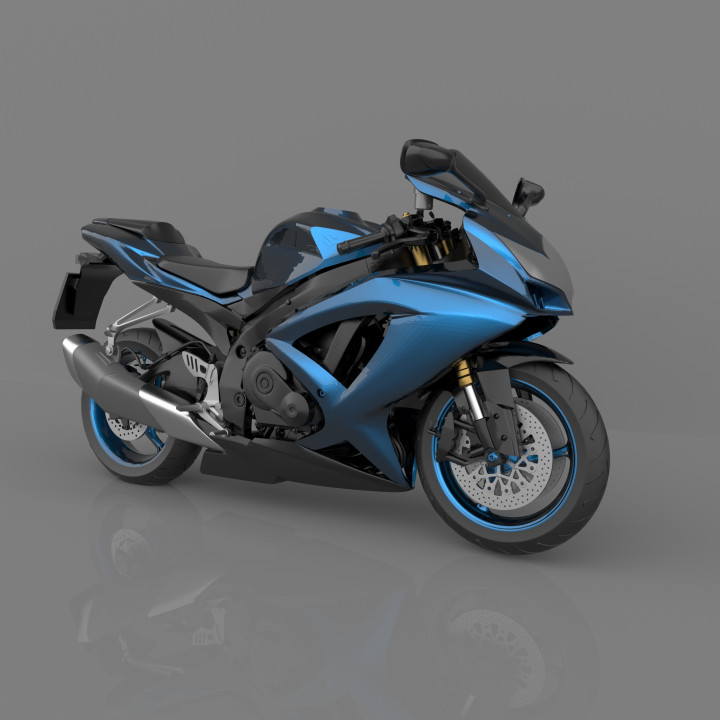 3D Printable Sport Bike 600 Ready to Print STL File by demis sarda