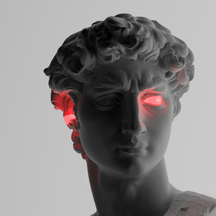 3D Printable David head simple lighting by Marwan Elsaharty مروان السحرتي