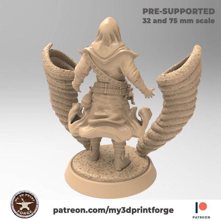 3D Printable Azir the Wind Mage 32mm and 75mm pre supported by ...