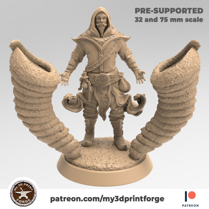 3D Printable Azir the Wind Mage 32mm and 75mm pre supported by ...