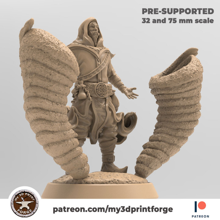 3D Printable Azir the Wind Mage 32mm and 75mm pre supported by ...