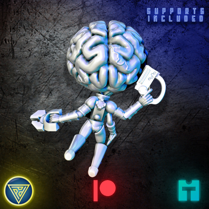 3D Printable Mechanic Floating Brain by Print Paint Play