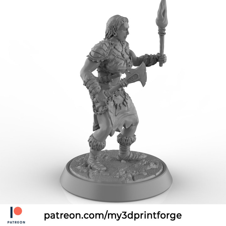 3D Printable Female Orc warrior 32mm and 75mm scale pre-supported by ...