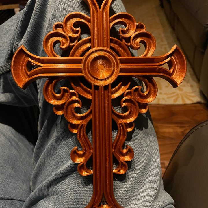 3D Printable cross with curves by david Carrillo