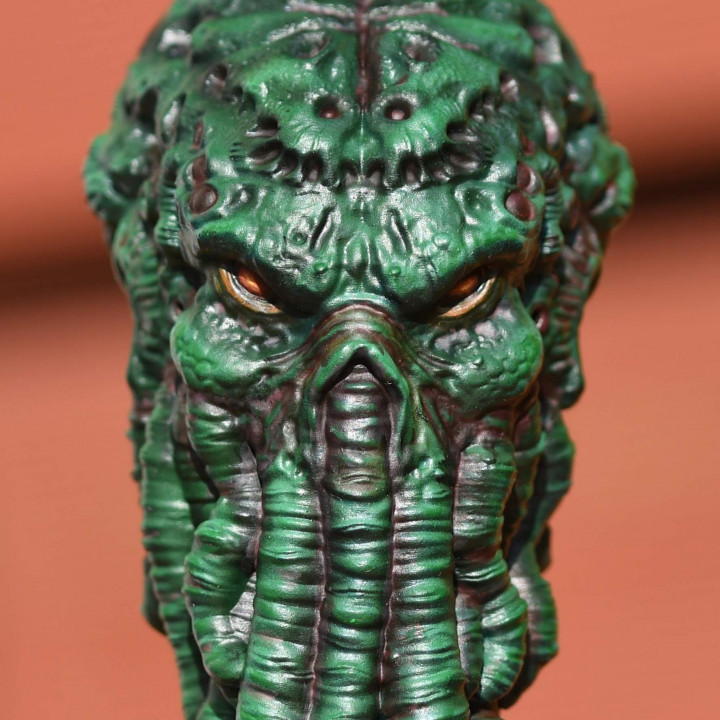3D Print of Cthulhu Head (Pre-Supported) by marcinkiszewski