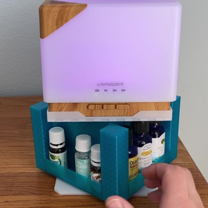 3D Printable Essential Oil Spinning Organizer by Adam McDonnough